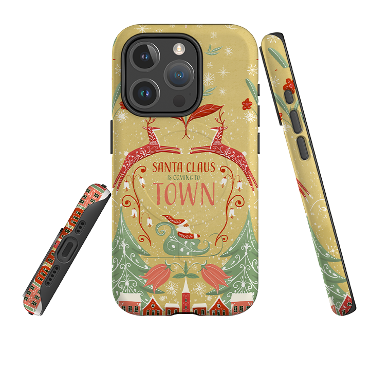iPhone MagSafe Tough Case - Santa Claus Is Coming To Town By Maja Lind ...