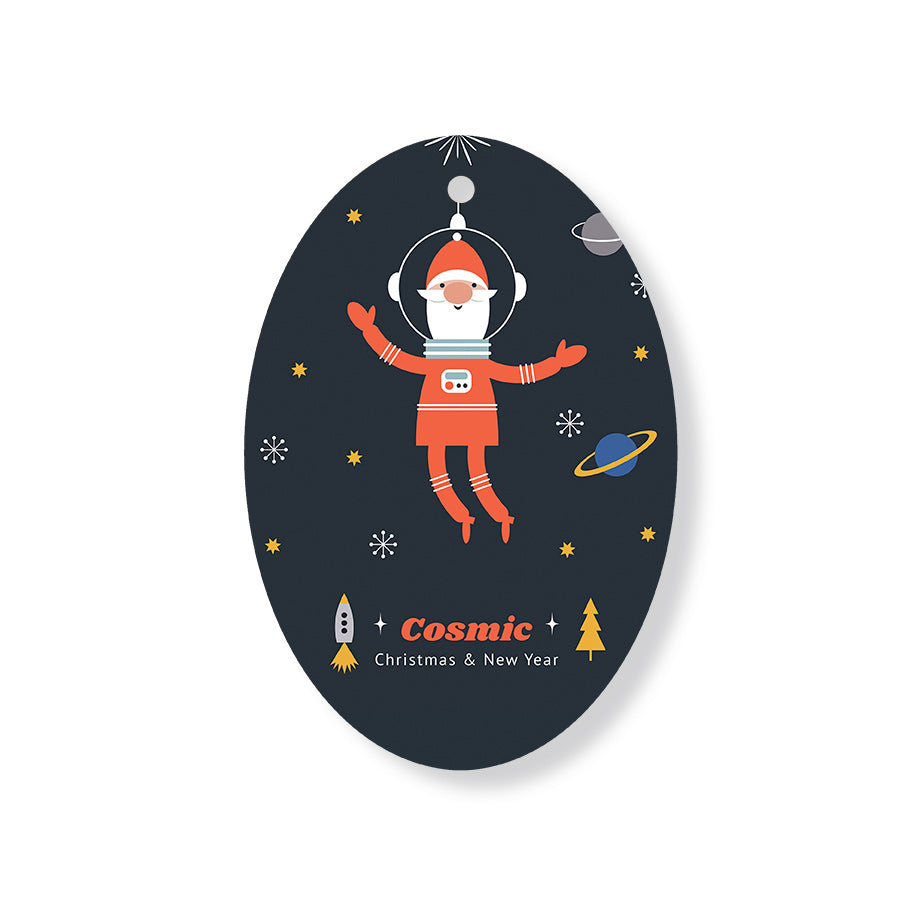 Christmas Decorations COSMIC SANTA- Wooden Xmas Oval Decoration and Fr ...
